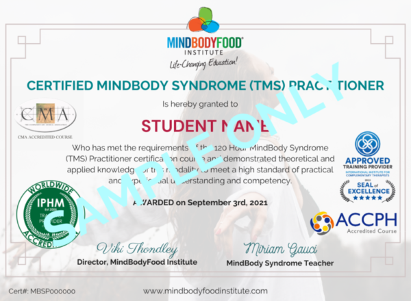 MindBody Syndrome TMS Practitioner - The MindBodyFood Institute